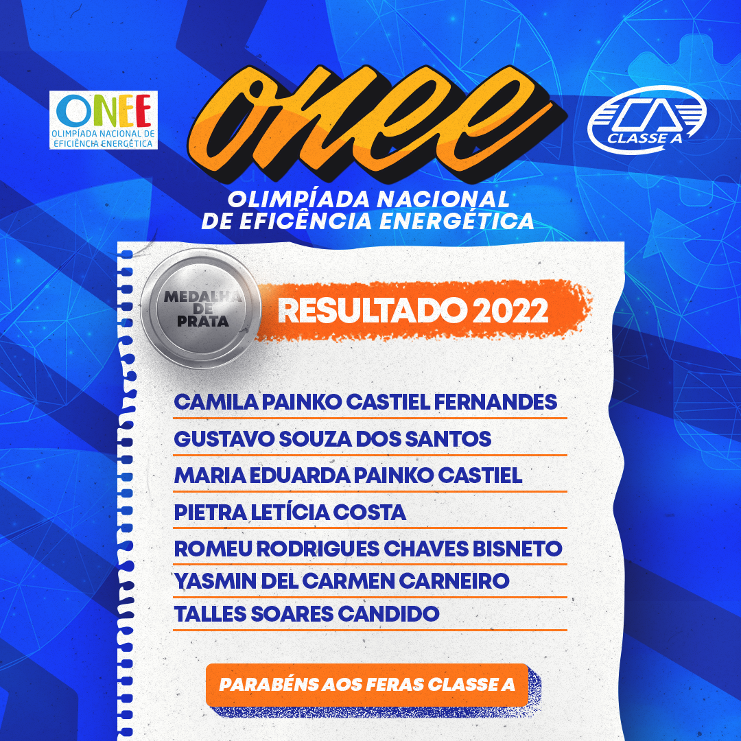 Olimpíada Nacional de Eficiência Energética – ONEE – Colégio Classe A